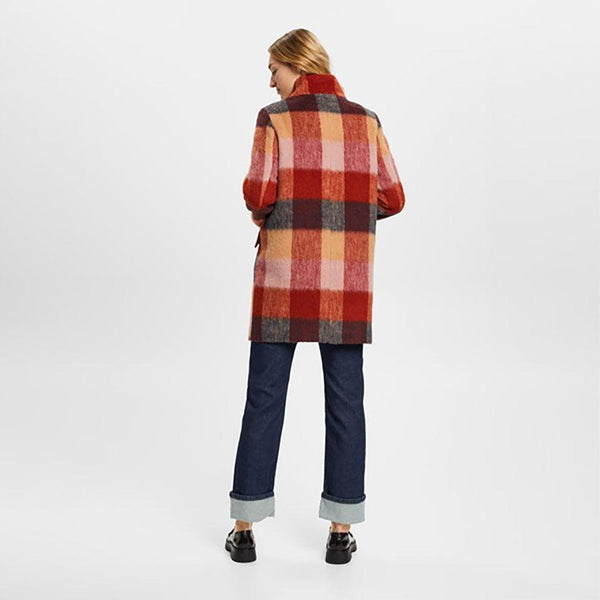 Check Wool Coat Rust Brown - Sheridan Nurseries Online