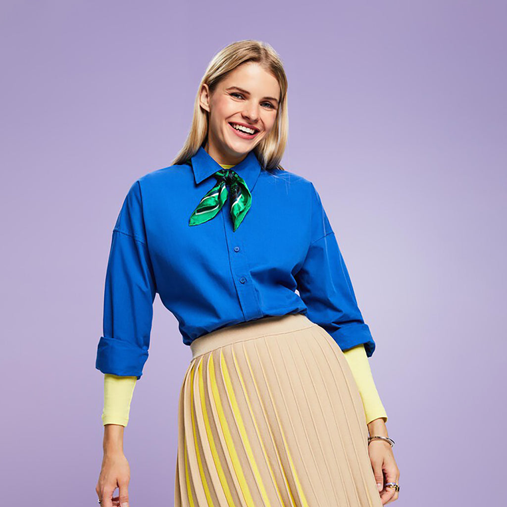 Cotton Oversized Tunic Blouse Bright Blue - Sheridan Nurseries Online