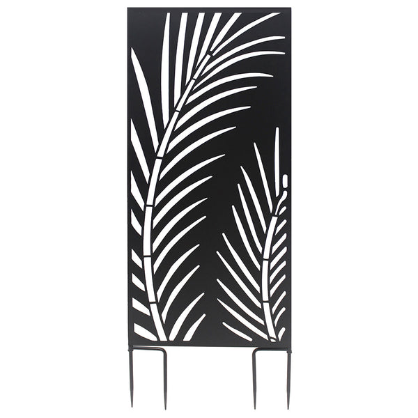 Palm Leaves Black Metal Garden Screen - Sheridan Nurseries