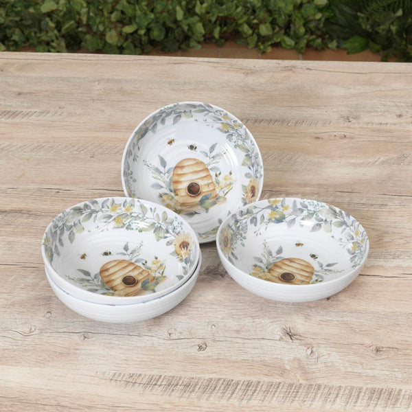 Set of 4 8" Bee Design Melamine Bowls - Sheridan Nurseries